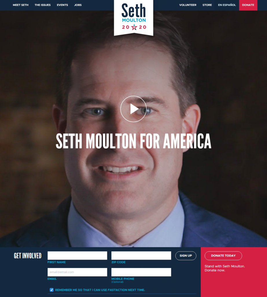 June 2019 Homepage Snapshot: Representative Seth Moulton